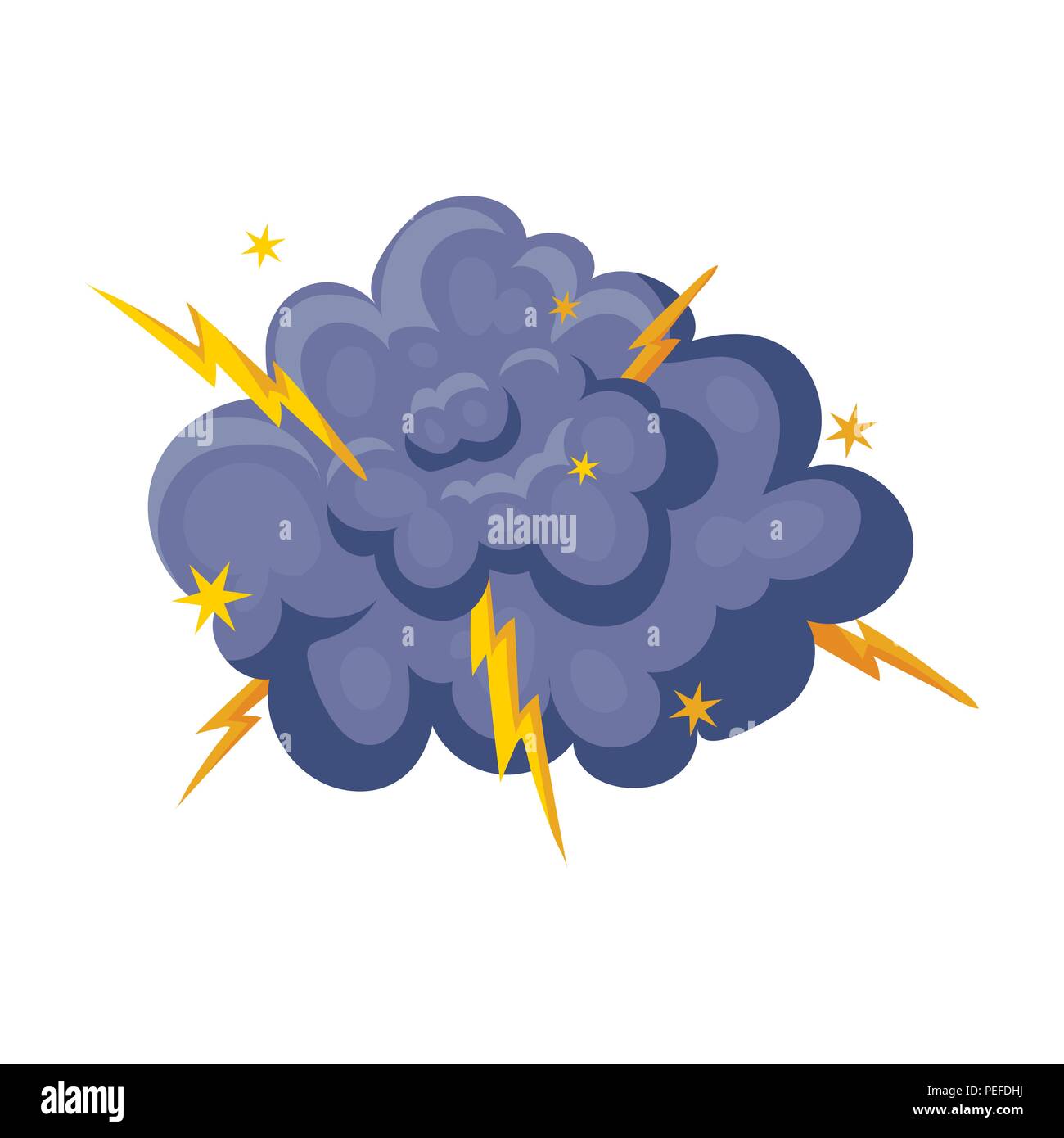 Explosion icon in cartoon design isolated on white background ...