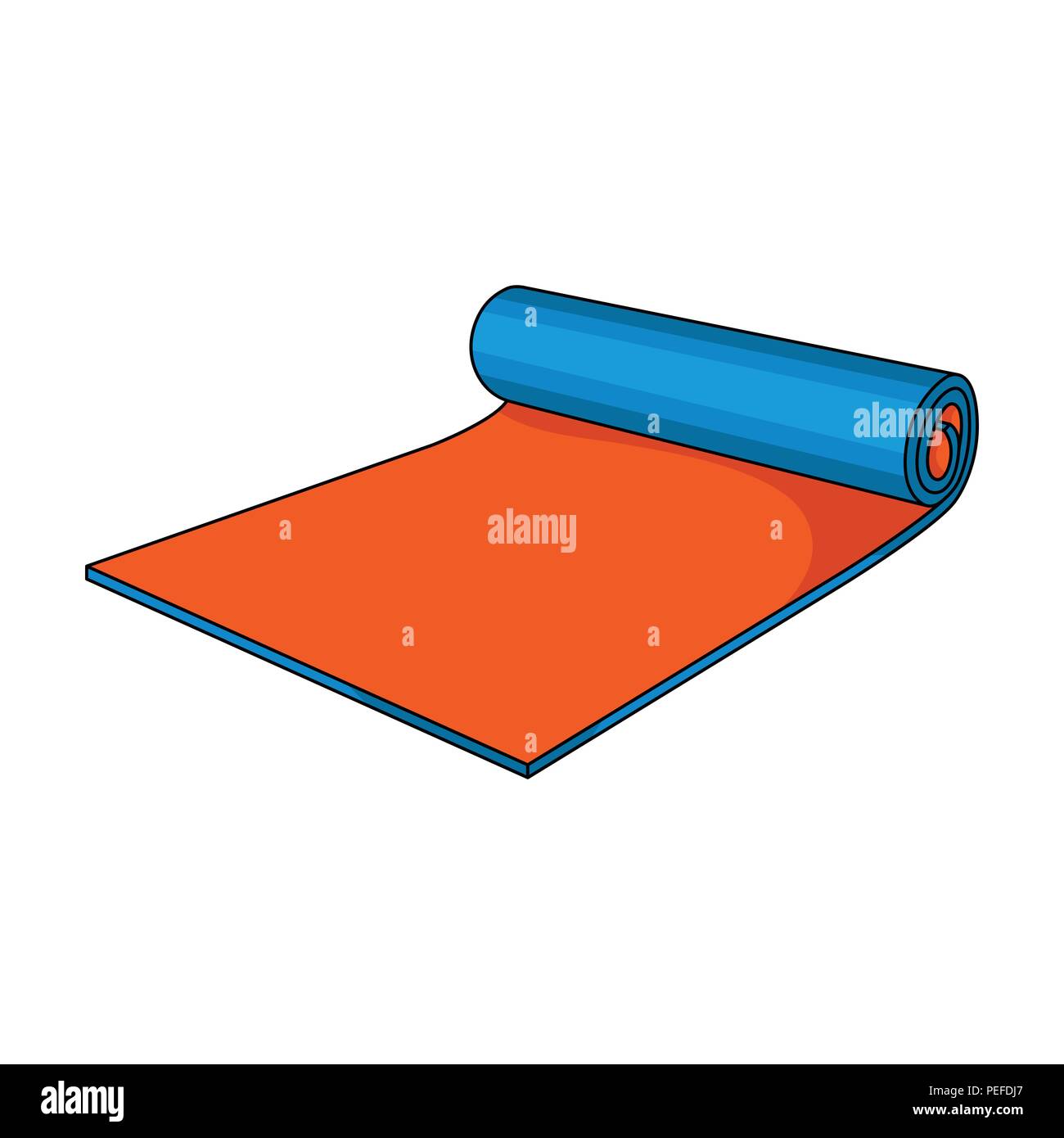 Fitness mat icon in cartoon style isolated on white background. Sport ...