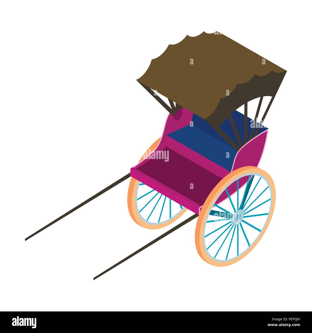 Rickshaw icon in cartoon design isolated on white background ...