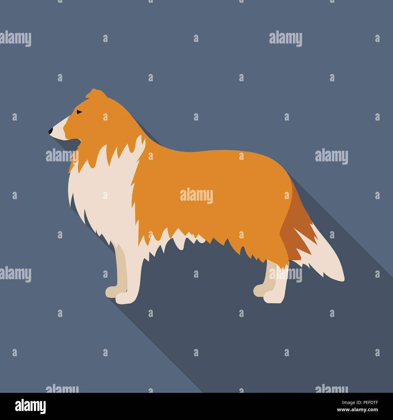 Collie vector illustration icon in flat design Stock Vector Image & Art ...
