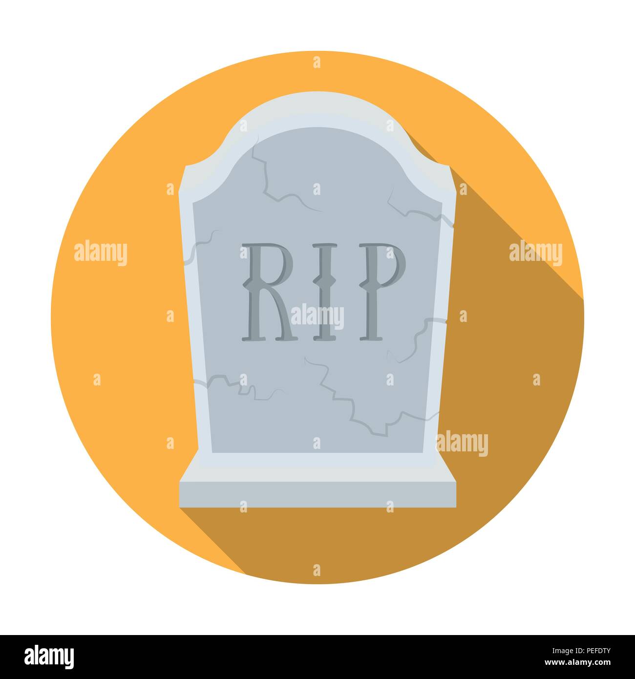 Headstone icon in flat design isolated on white background. Funeral ...