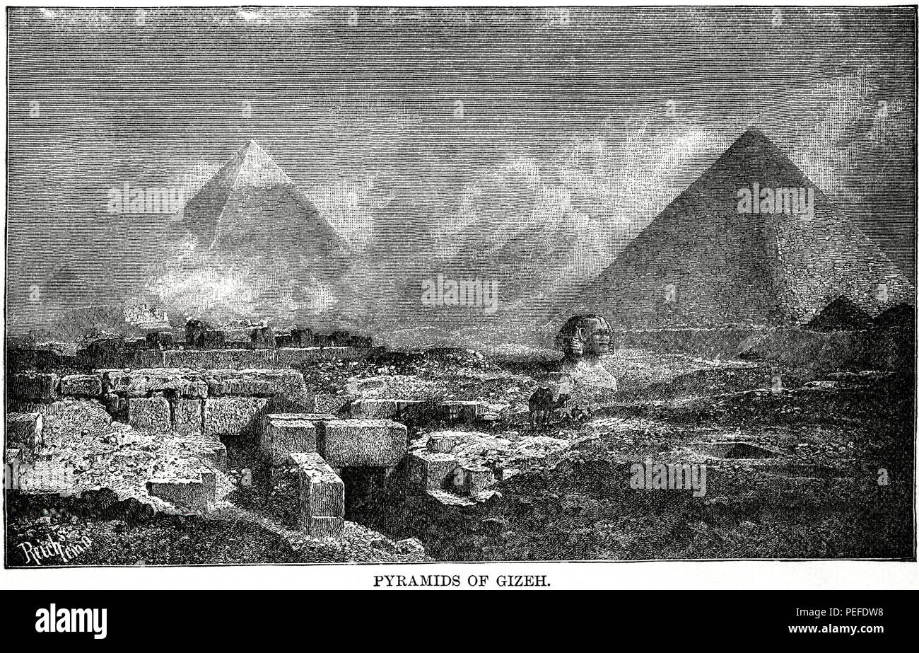 Illustration of pyramids at giza hi-res stock photography and images ...