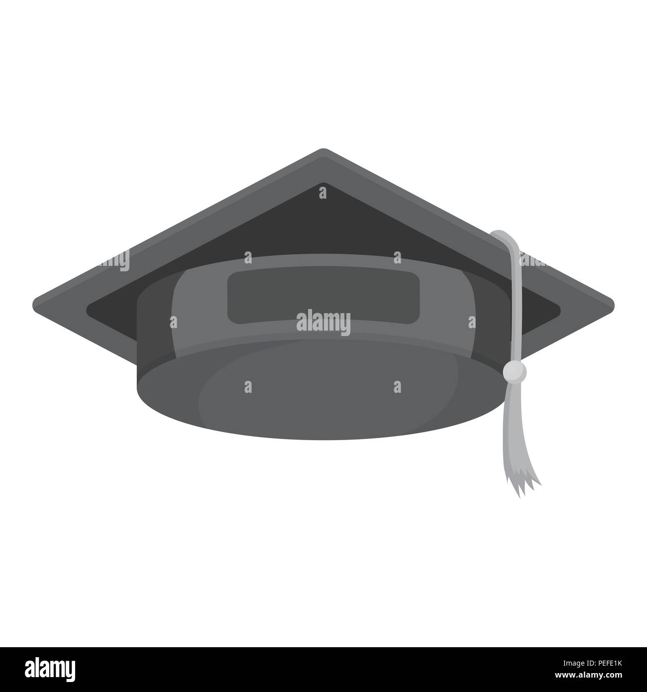 Graduation cap icon in monochrome style isolated on white background ...