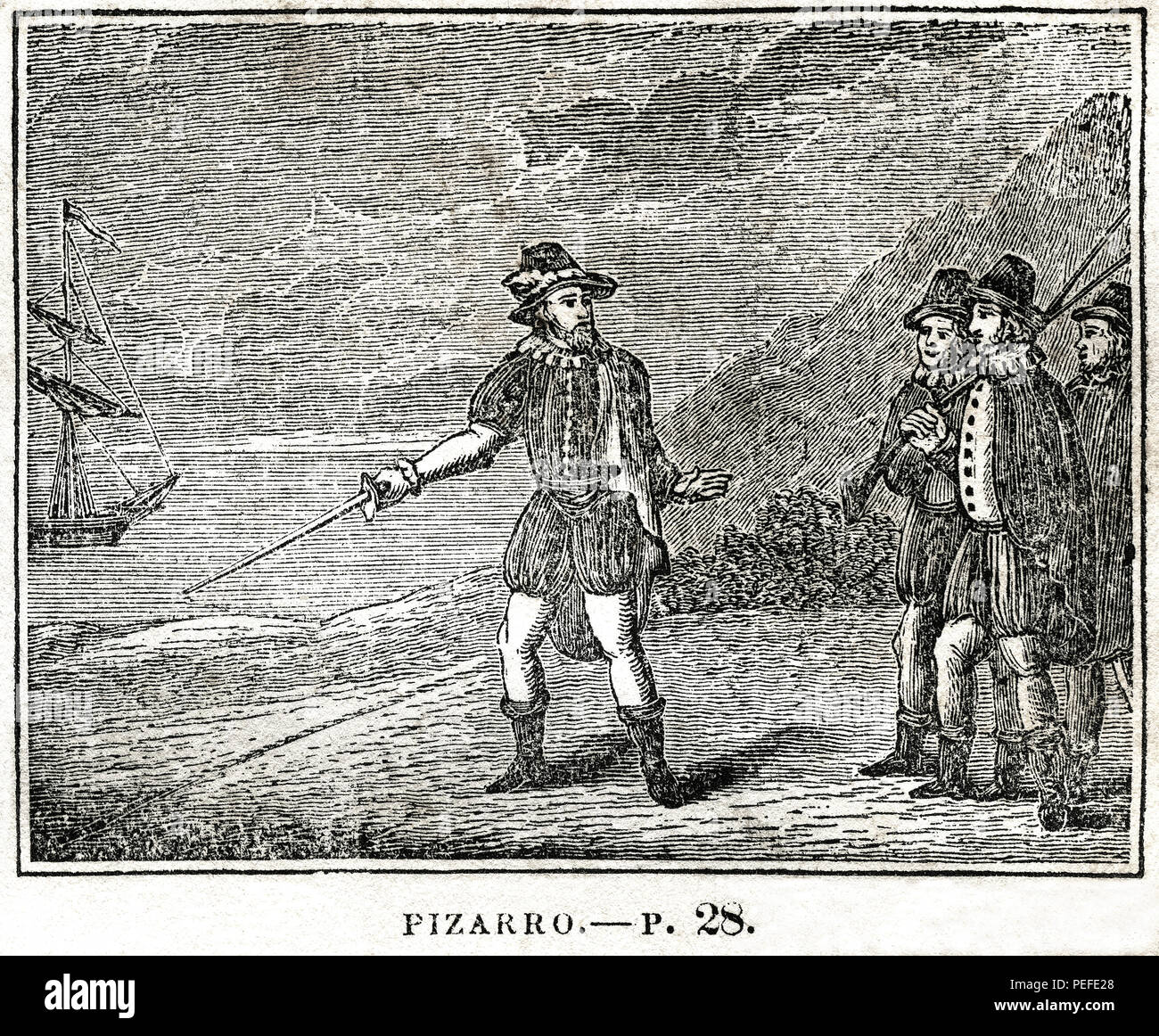 Francisco Pizarro, Spanish Conquistador, Illustration from the Book ...
