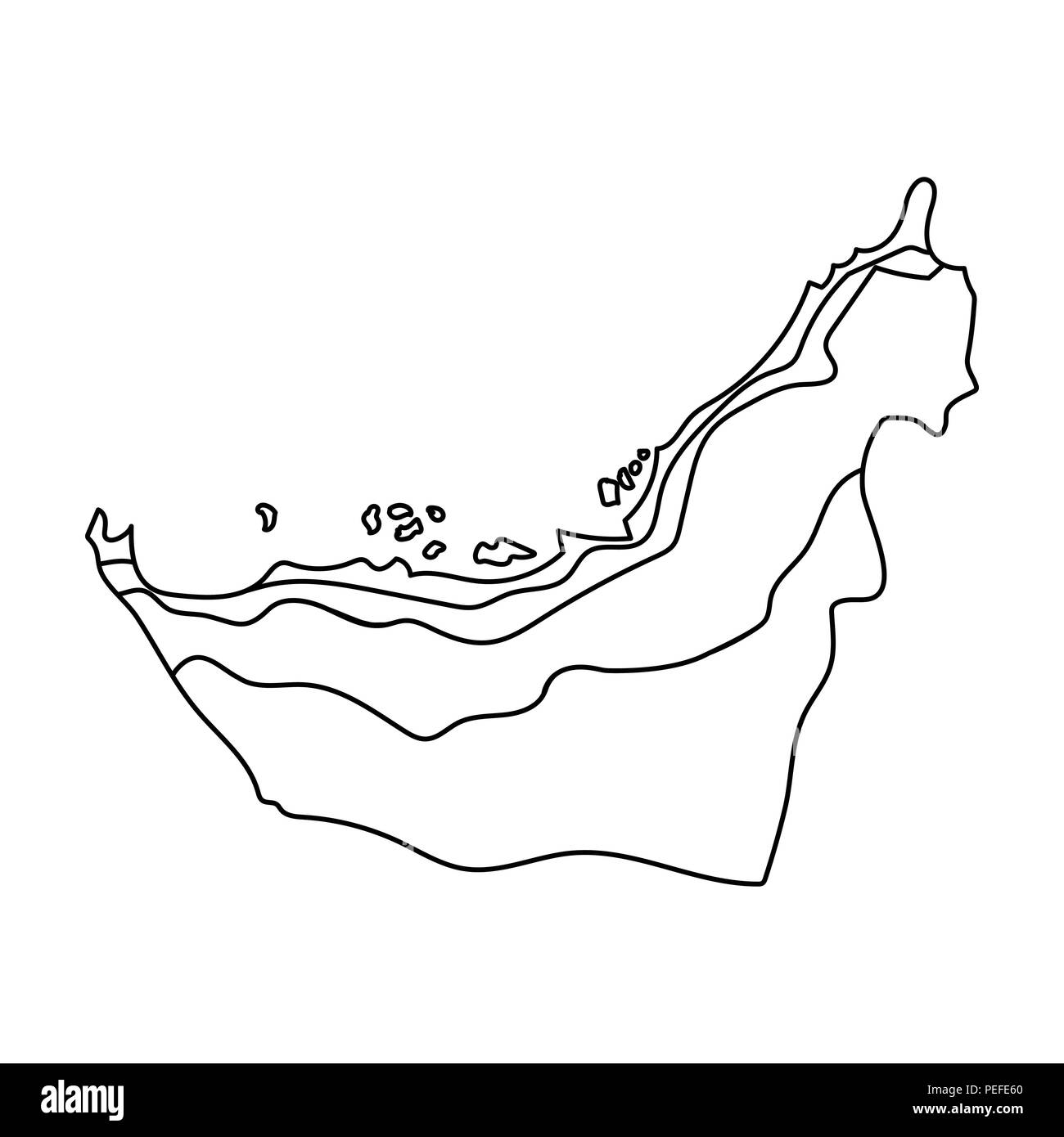 Territory of United Arab Emirates icon in outline style isolated on ...