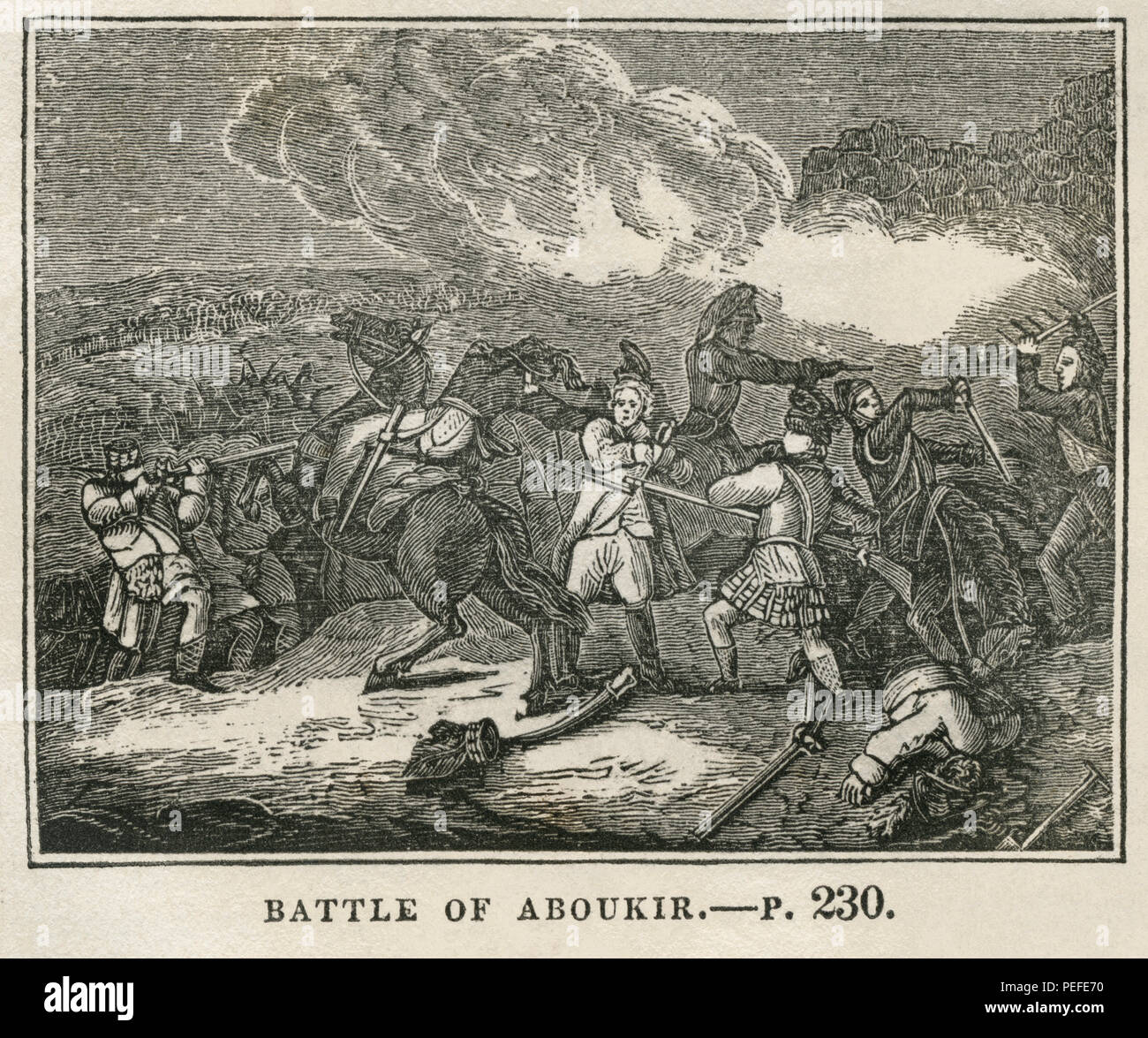 Battle of Aboukir, 1798, Illustration from the Book, Historical Cabinet ...