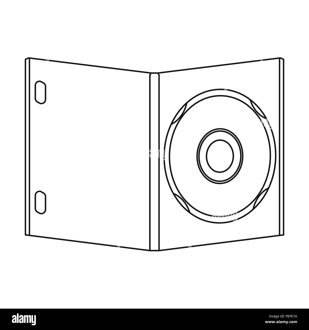 DVD with movie icon in outline style isolated on white background ...