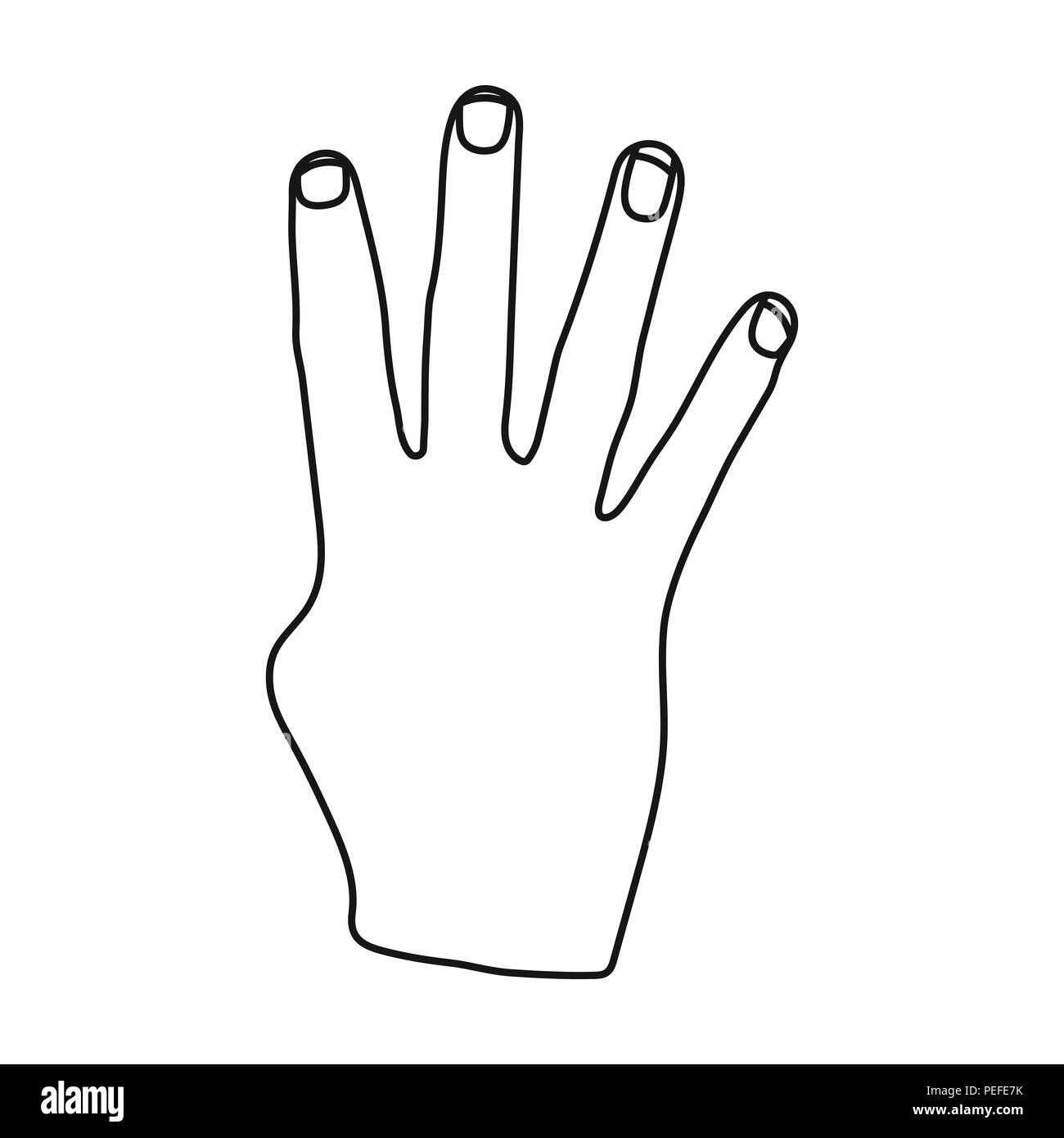 Rabia sign icon in outline style isolated on white background. Hand ...