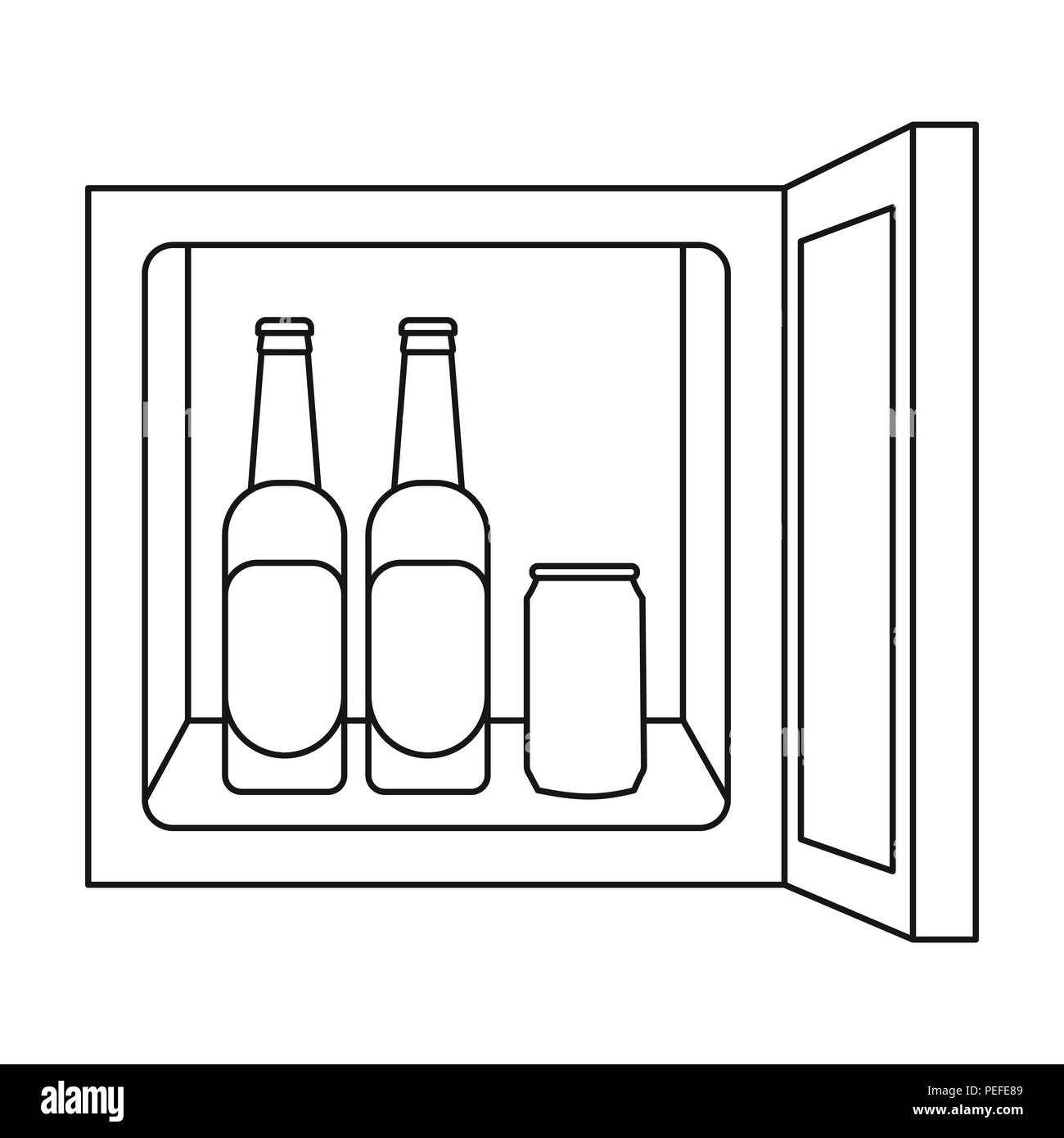 Mini-bar icon in outline style isolated on white background. Kitchen ...