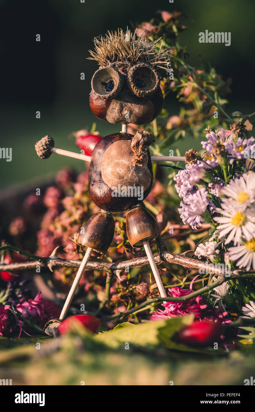 cute fantasy figures made from autumn fruits and vegetables posing ...