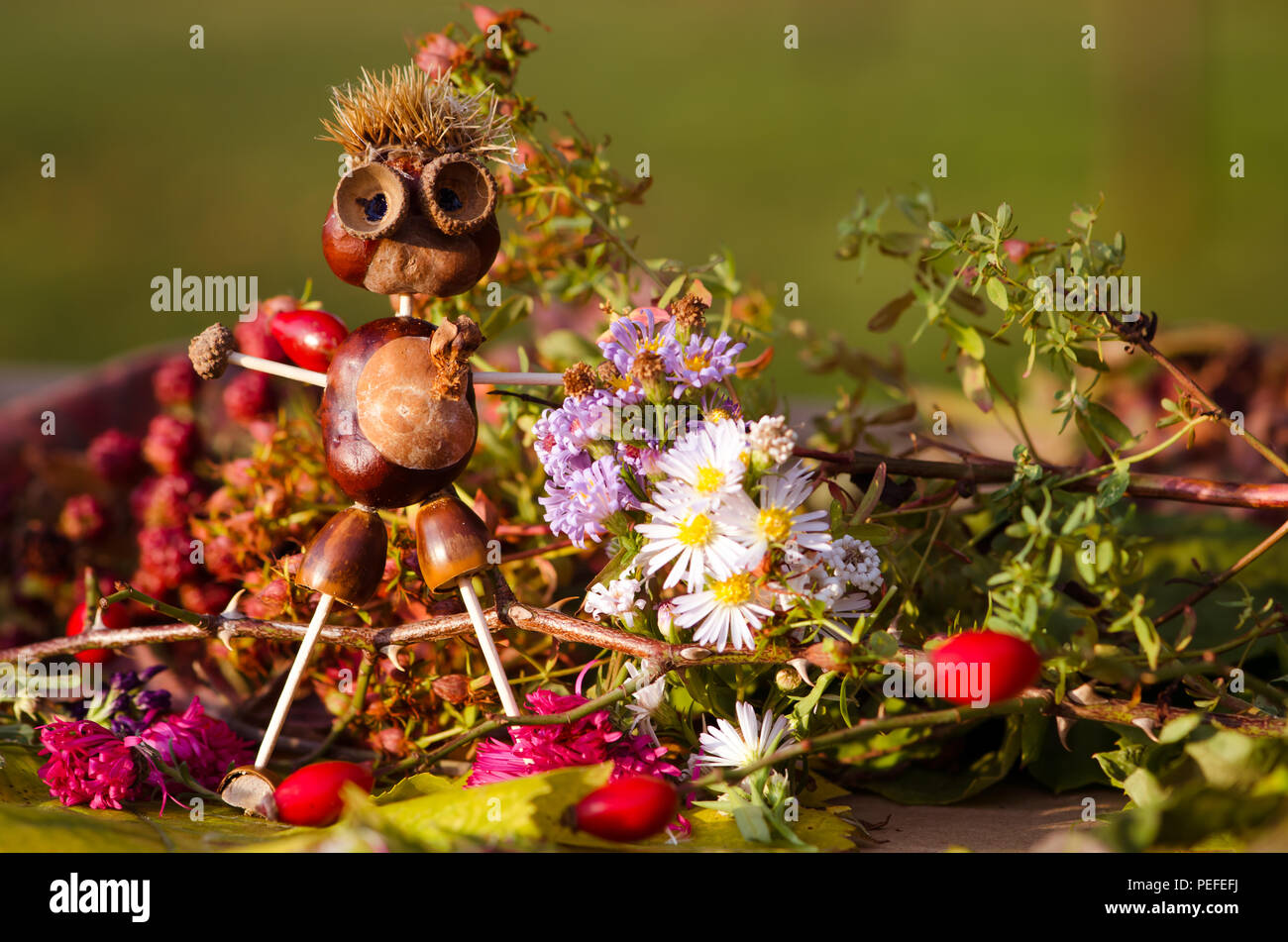 cute fantasy figures made from autumn fruits and vegetables posing ...