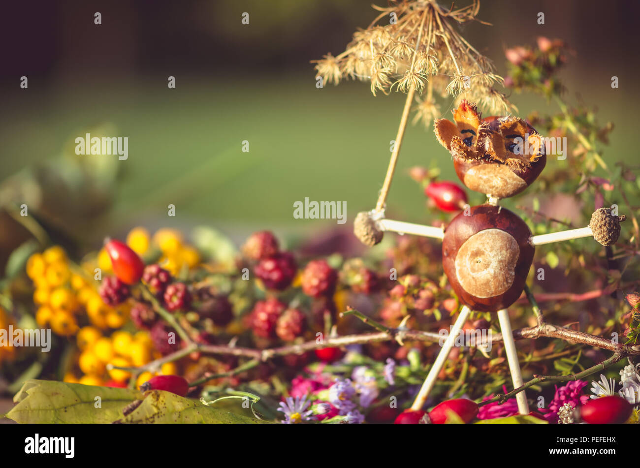 cute fantasy figures made from autumn fruits and vegetables posing ...