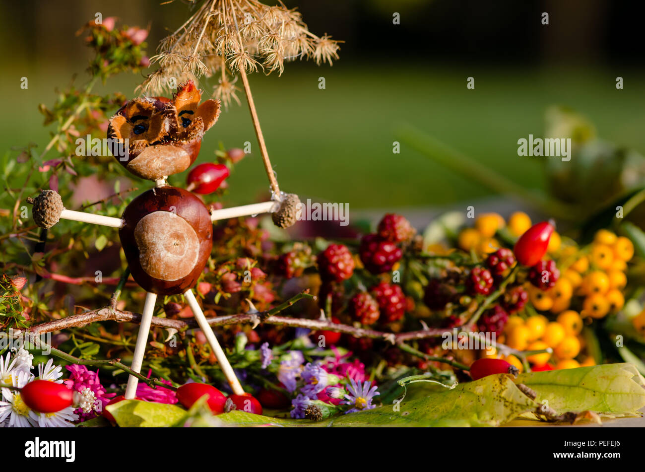 cute fantasy figures made from autumn fruits and vegetables posing ...