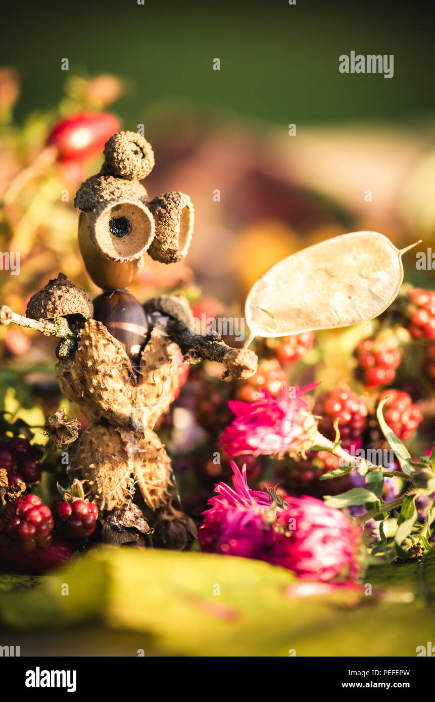 lovely figures with bright colors made from autumn fruit and vegetable ...