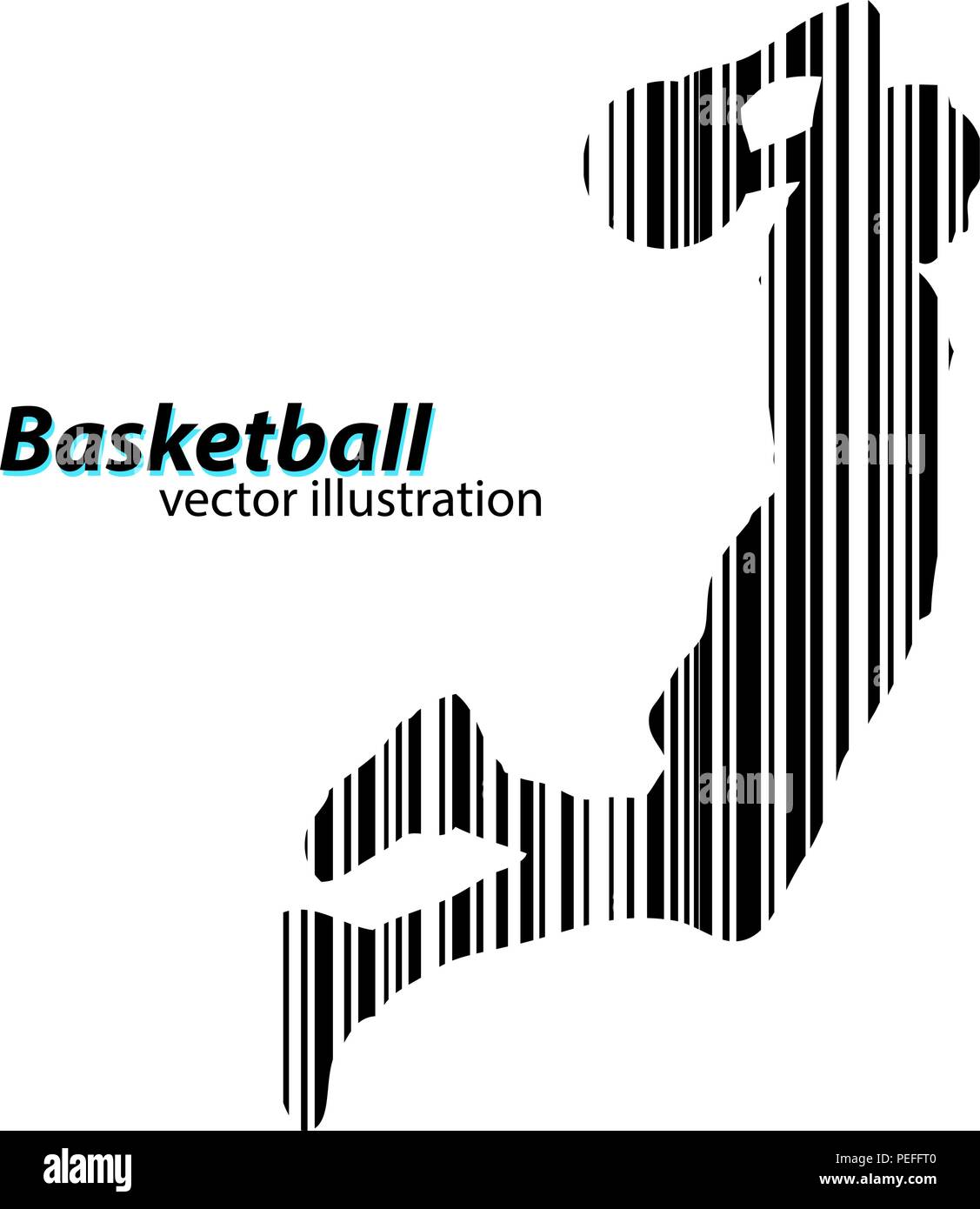 Silhouette of a basketball player and barcode Stock Vector Image & Art ...