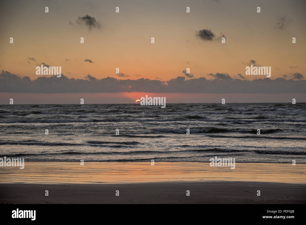 Beach on Texas Gulf Coast at sunrise Stock Photo - Alamy
