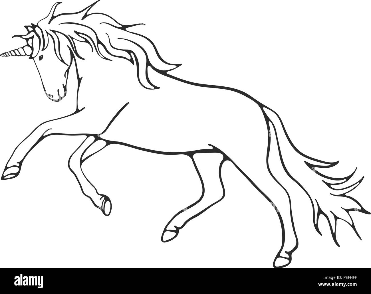 Line art unicorn, vector Stock Vector Image & Art - Alamy