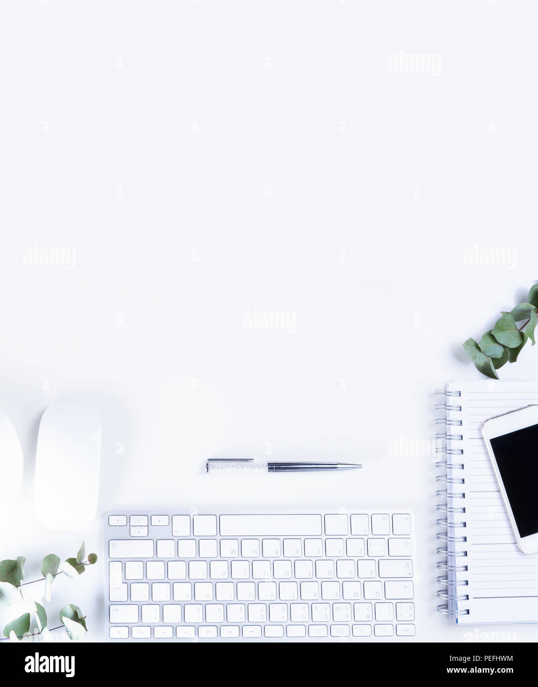 Flat lay home office workspace Stock Photo - Alamy