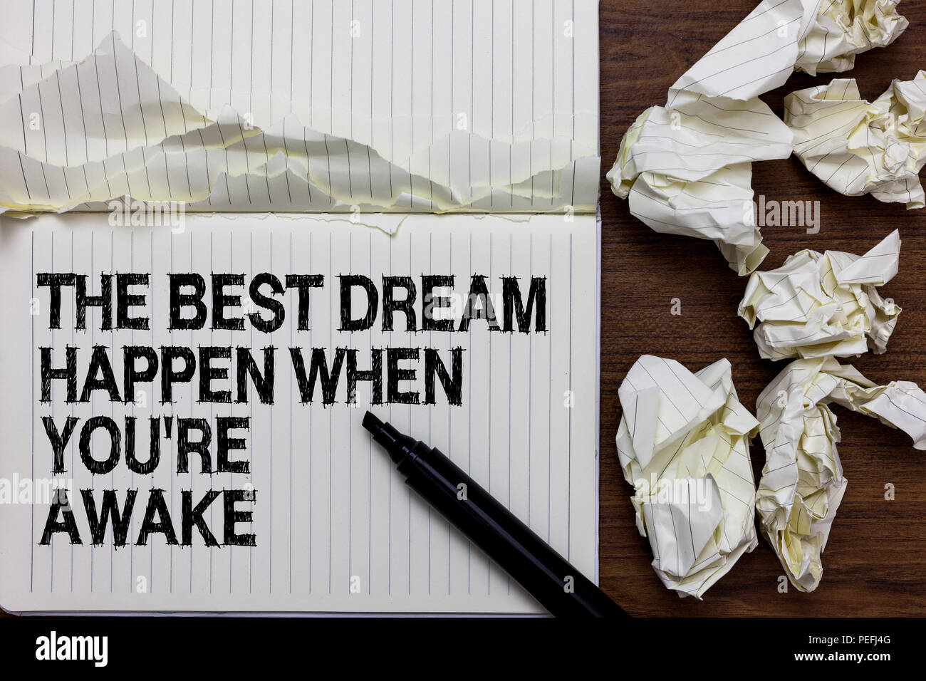Handwriting text writing The Best Dream Happen When You re are Awake ...