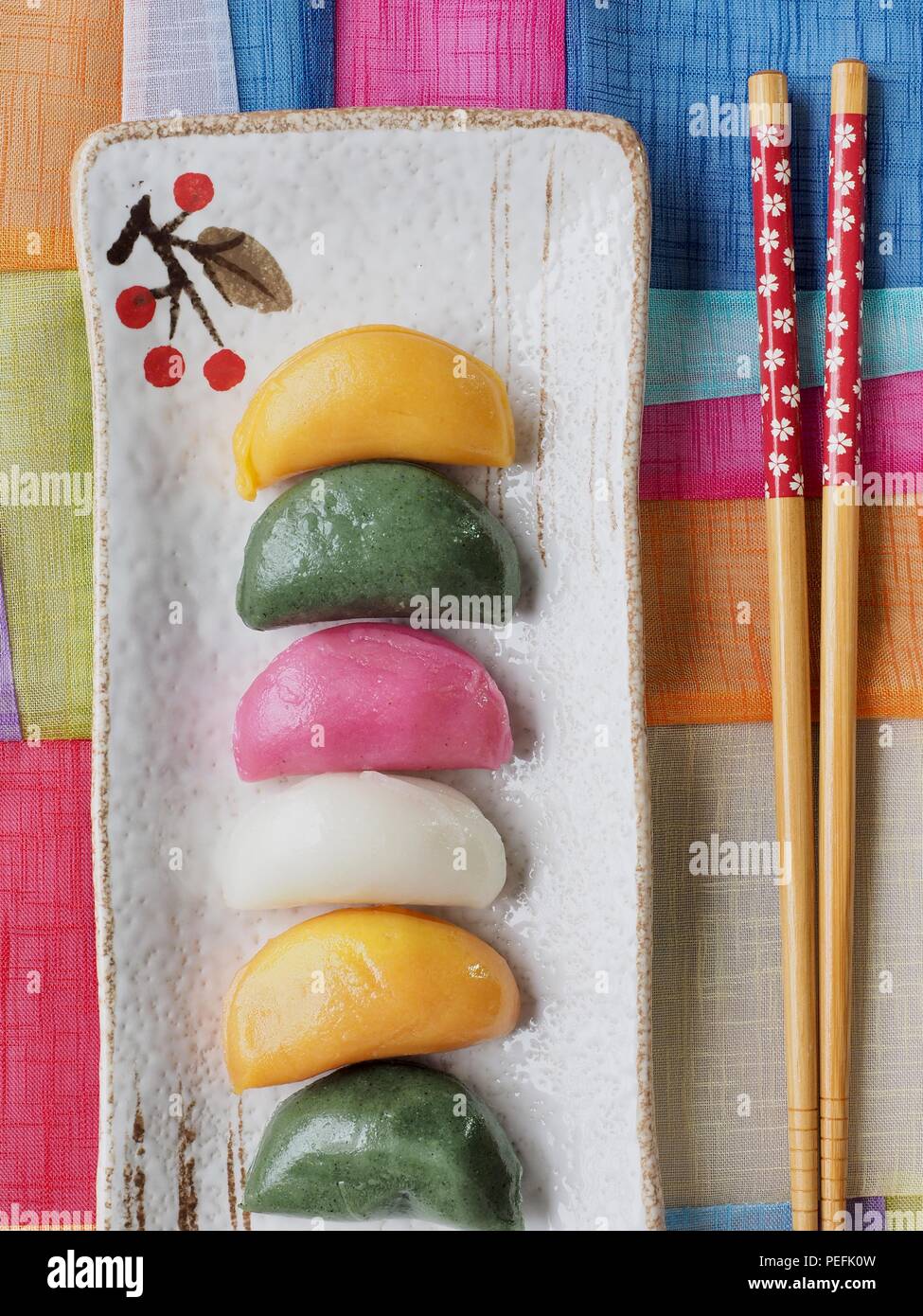 Korean food Songpyeon, half-moon-shaped rice cake Stock Photo - Alamy