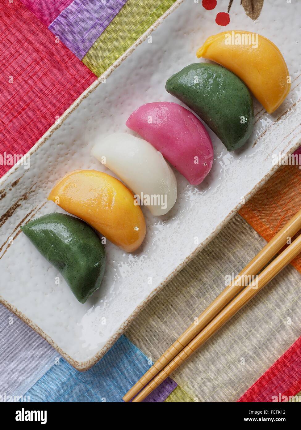 Korean food Songpyeon, half-moon-shaped rice cake Stock Photo - Alamy