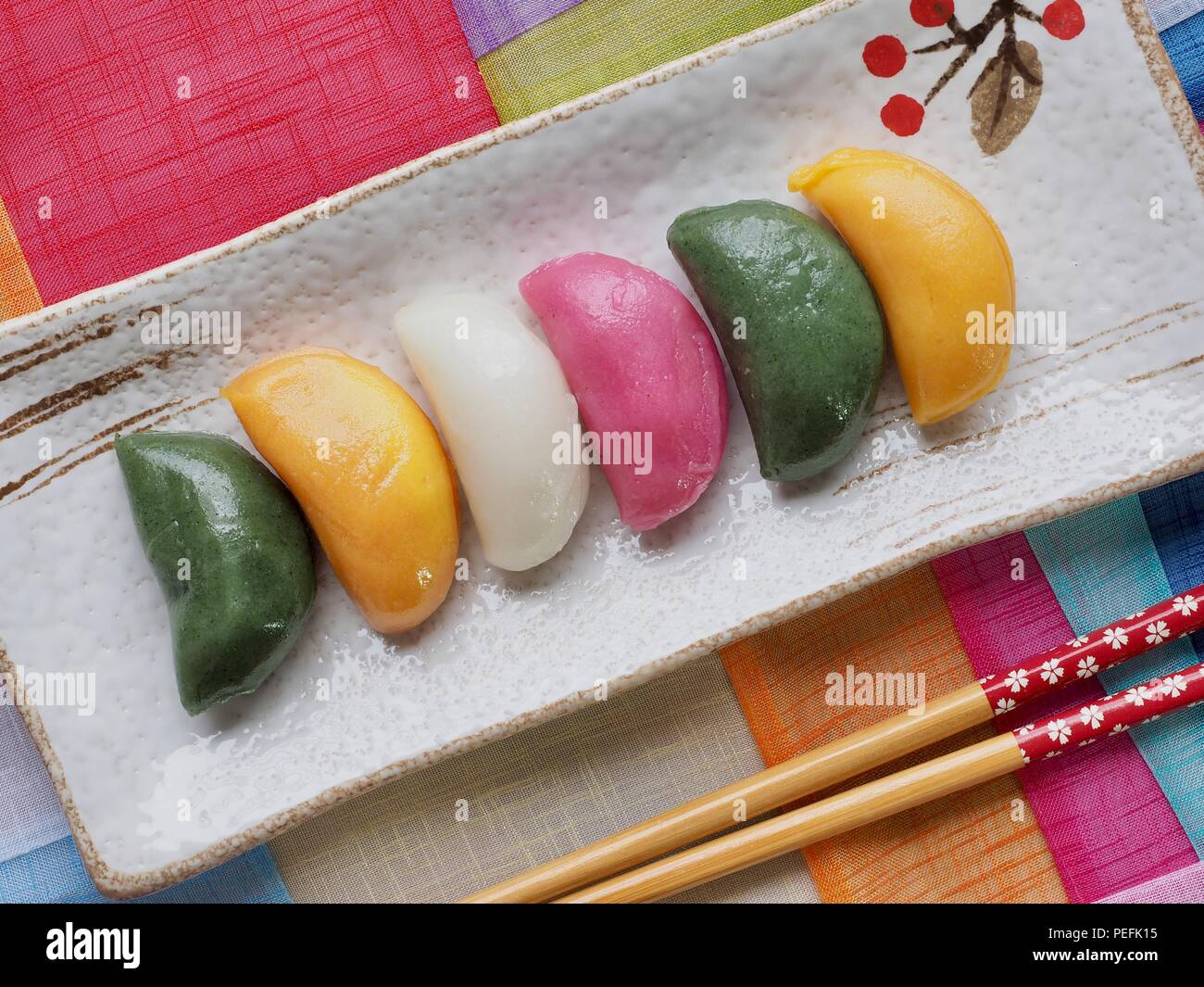 Korean food Songpyeon, half-moon-shaped rice cake Stock Photo - Alamy