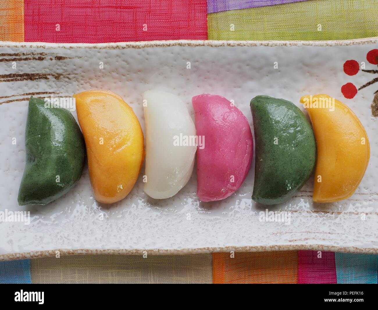 Korean food Songpyeon, half-moon-shaped rice cake Stock Photo - Alamy