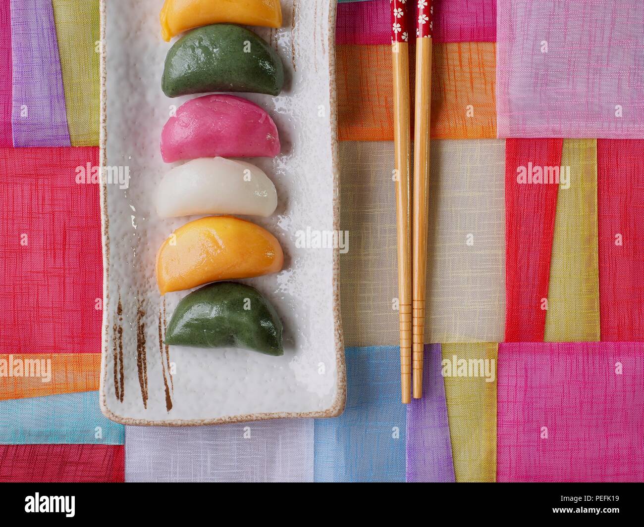 Korean food Songpyeon, half-moon-shaped rice cake Stock Photo - Alamy