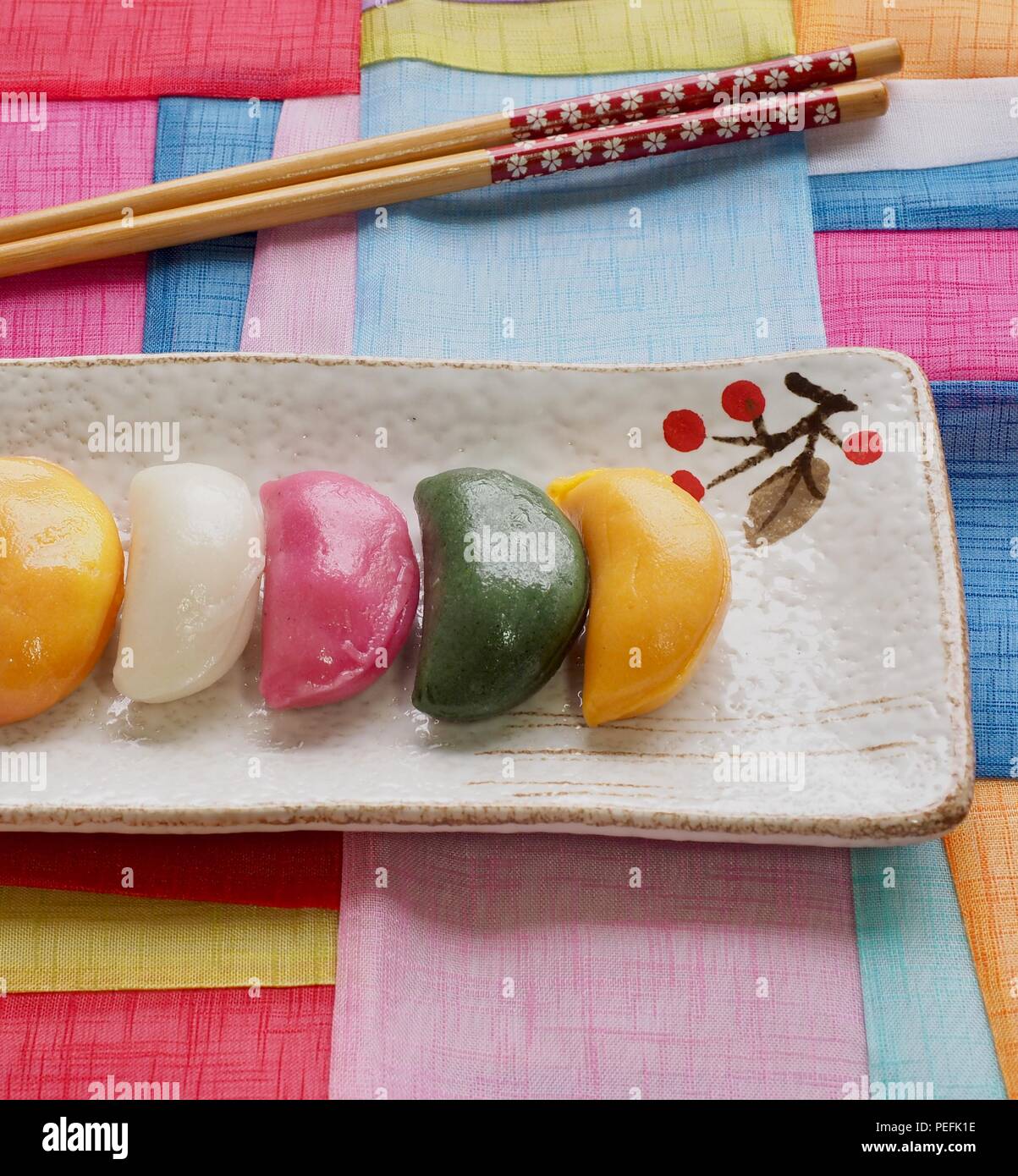 Korean food Songpyeon, half-moon-shaped rice cake Stock Photo - Alamy