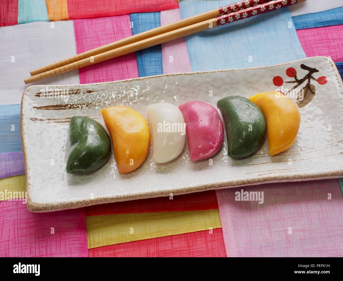 Korean food Songpyeon, half-moon-shaped rice cake Stock Photo - Alamy