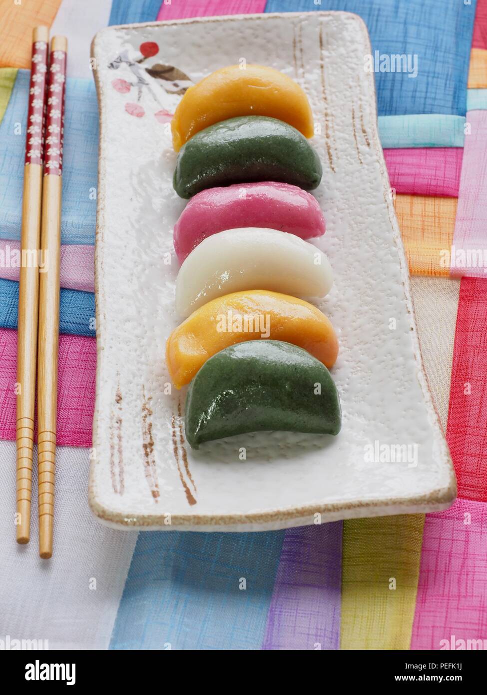 Korean food Songpyeon, half-moon-shaped rice cake Stock Photo - Alamy
