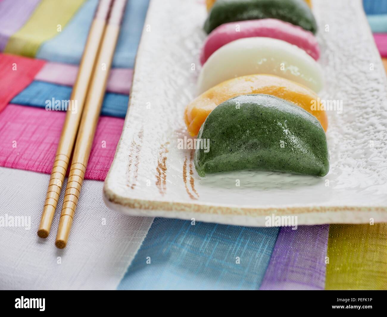 Korean food Songpyeon, half-moon-shaped rice cake Stock Photo - Alamy