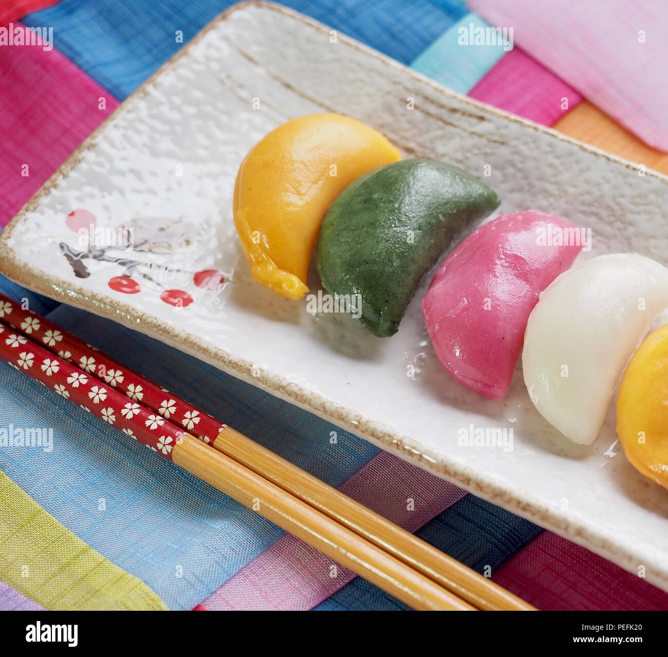 Korean food Songpyeon, half-moon-shaped rice cake Stock Photo - Alamy
