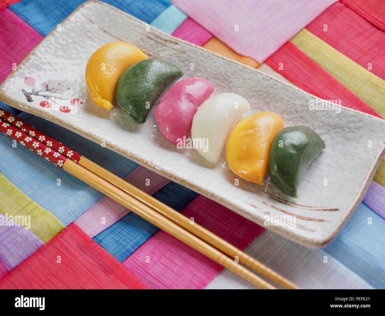 Korean food Songpyeon, half-moon-shaped rice cake Stock Photo - Alamy
