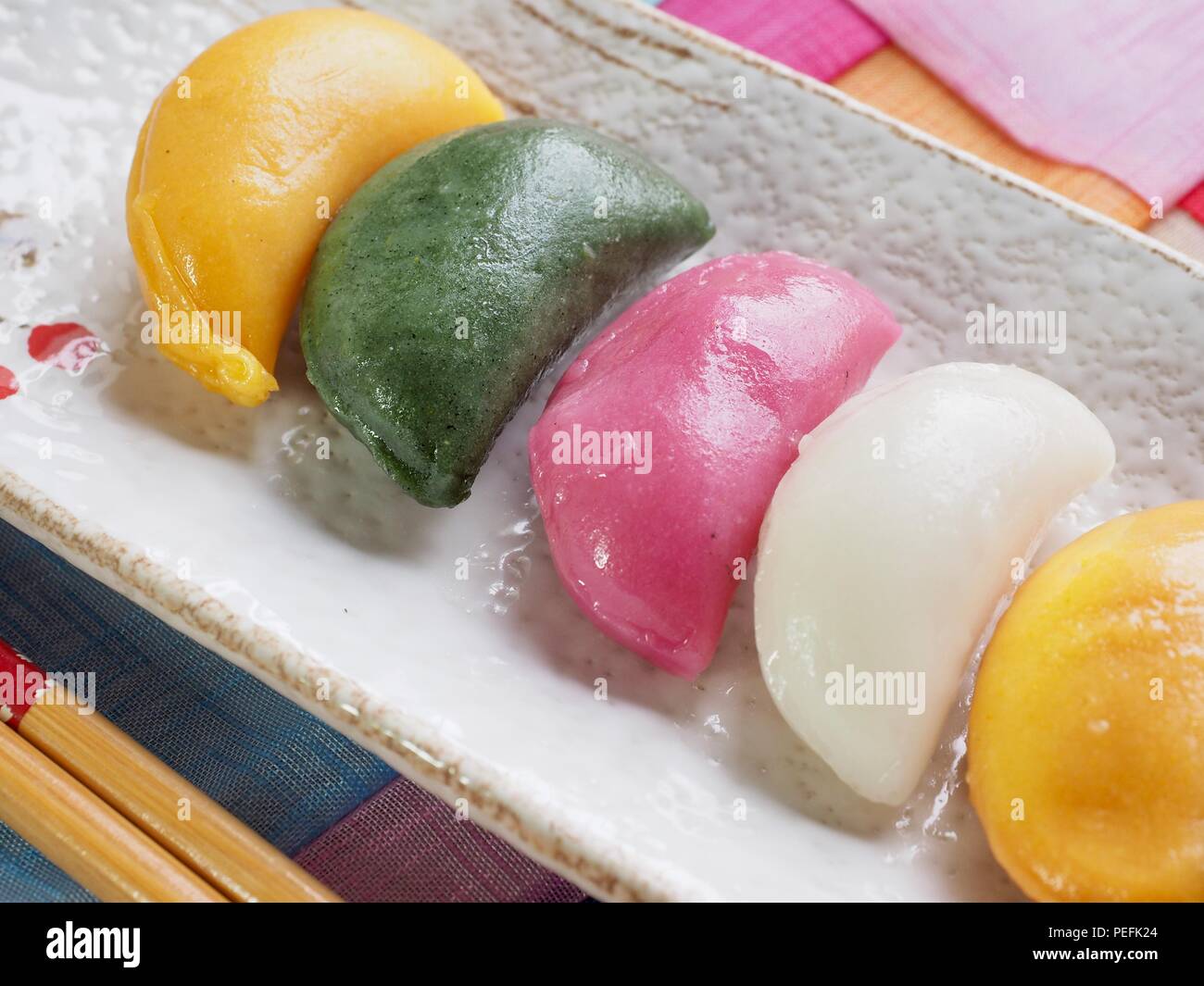 Korean food Songpyeon, half-moon-shaped rice cake Stock Photo - Alamy