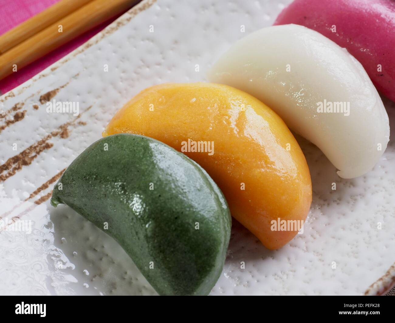 Korean food Songpyeon, half-moon-shaped rice cake Stock Photo - Alamy