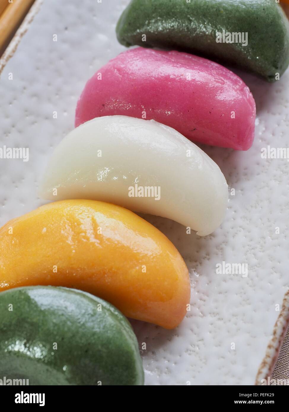 Korean food Songpyeon, half-moon-shaped rice cake Stock Photo - Alamy