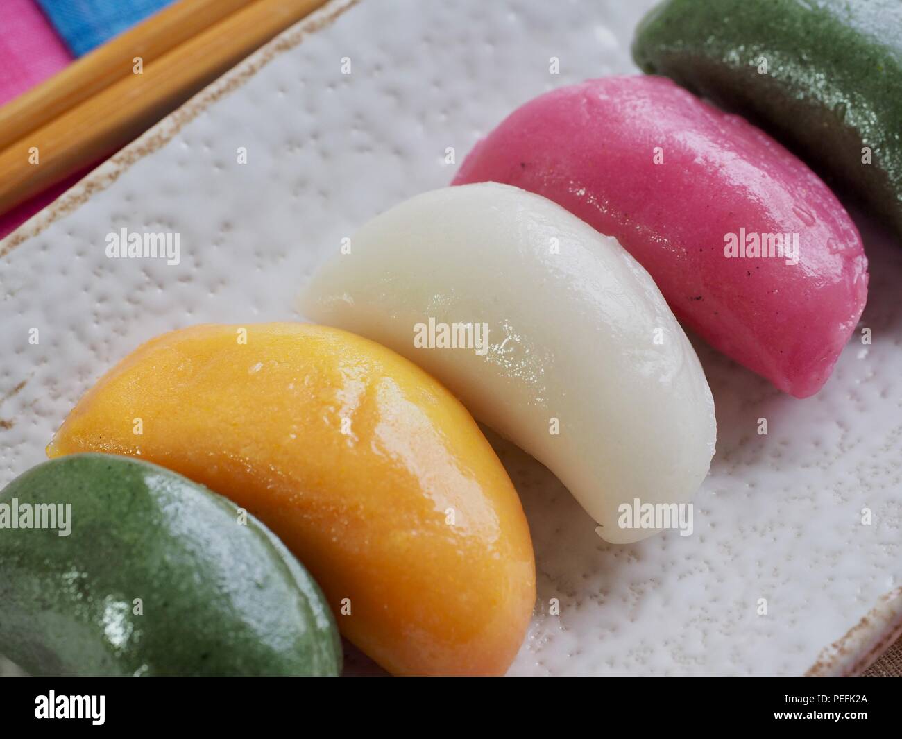 Korean food Songpyeon, half-moon-shaped rice cake Stock Photo - Alamy