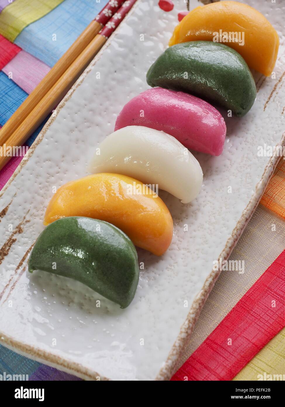 Korean food Songpyeon, half-moon-shaped rice cake Stock Photo - Alamy