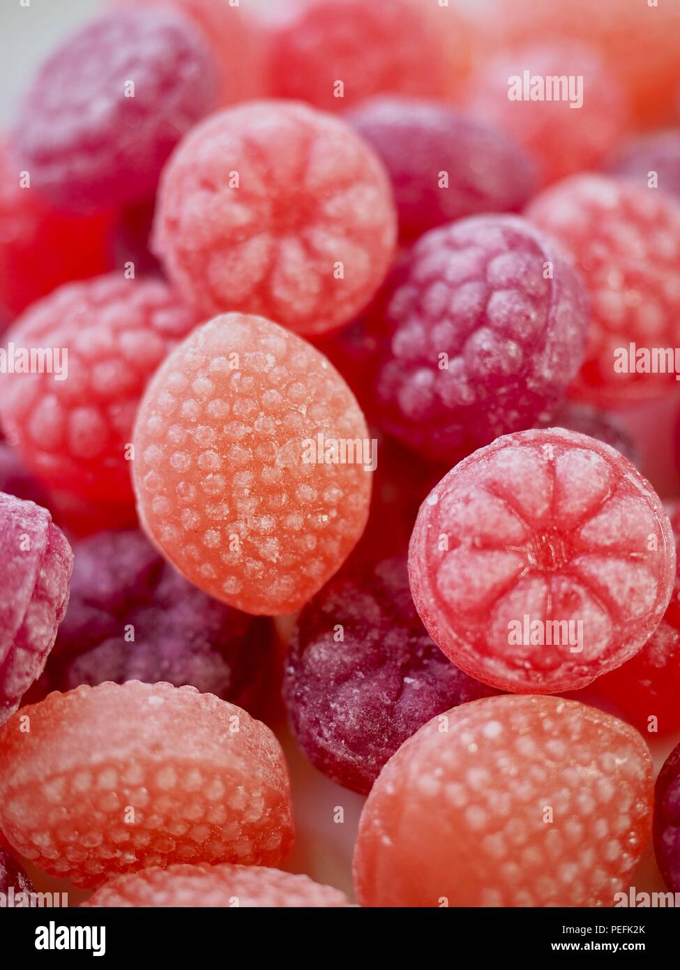 Fruit flavor candy, Raspberry, strawberry candy Stock Photo - Alamy