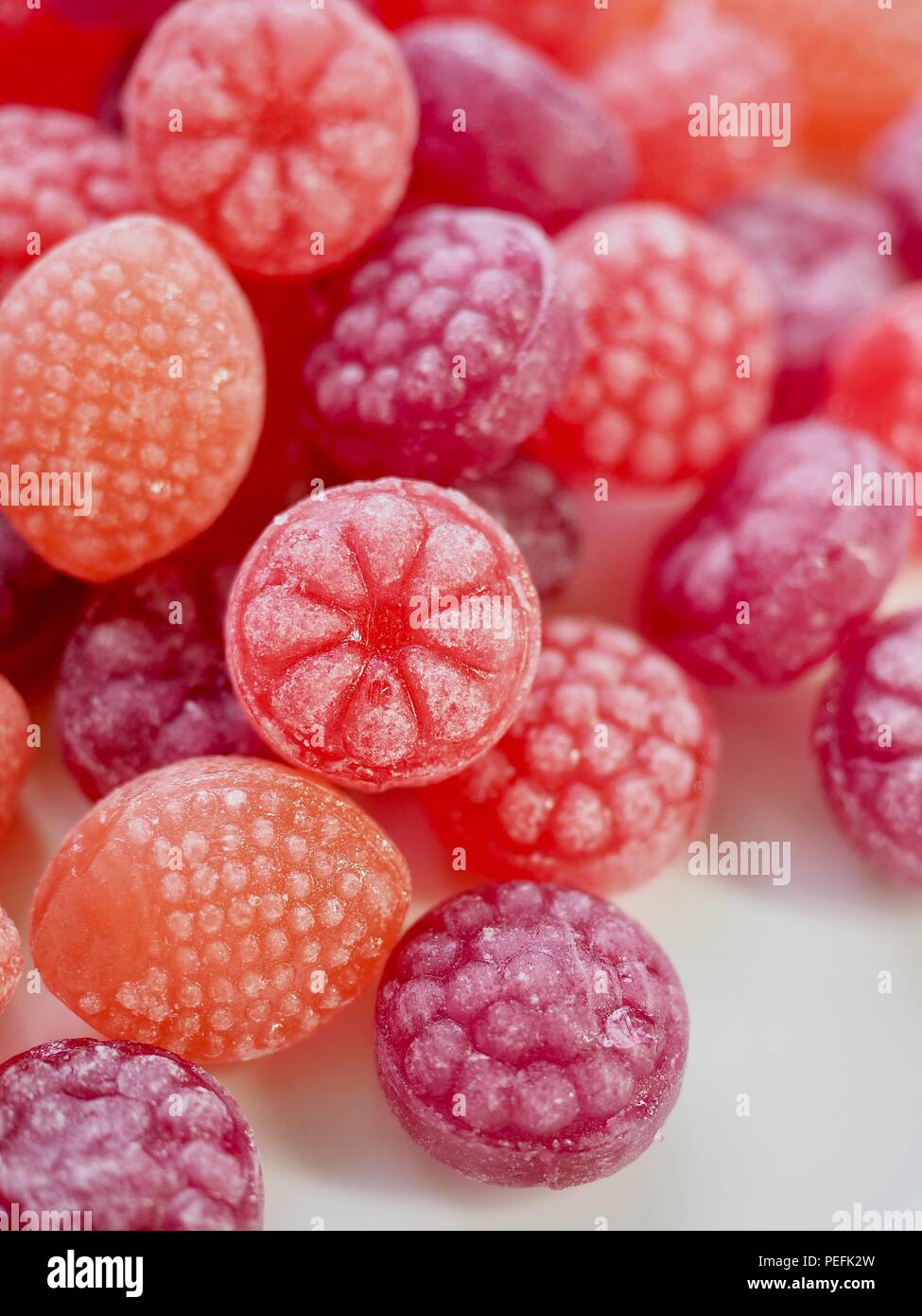 Fruit flavor candy, Raspberry, strawberry candy Stock Photo - Alamy