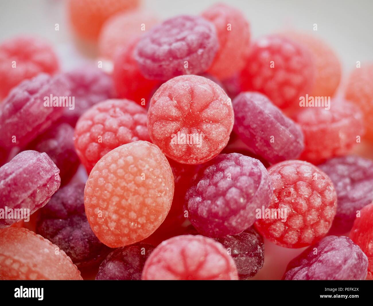 Fruit flavor candy, Raspberry, strawberry candy Stock Photo - Alamy