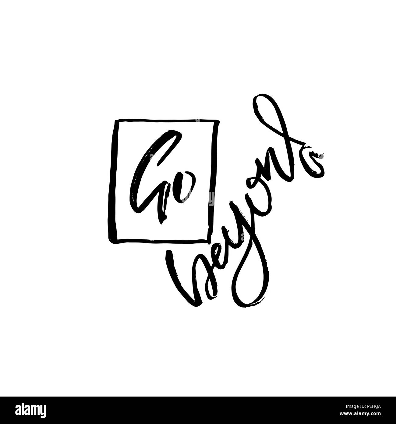Go beyond. Owerflow. Modern dry brush lettering. Vector typography ...