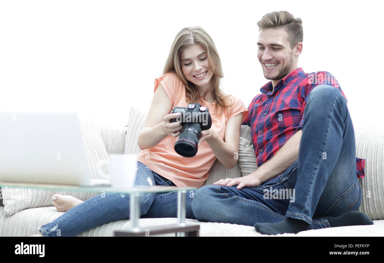 Young photographer viewing photos hi-res stock photography and images ...