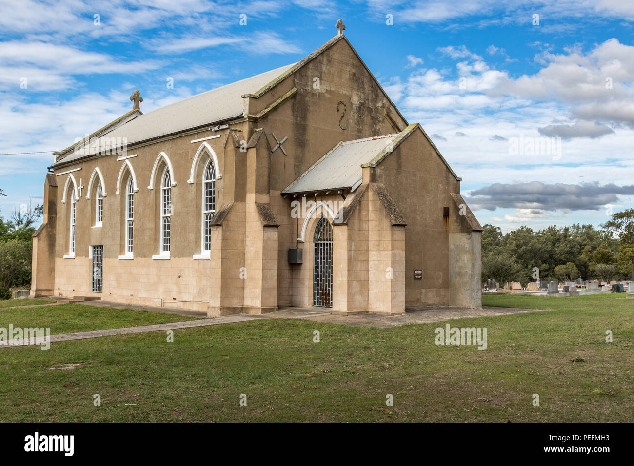 View of old stone country church Stock Photo - Alamy