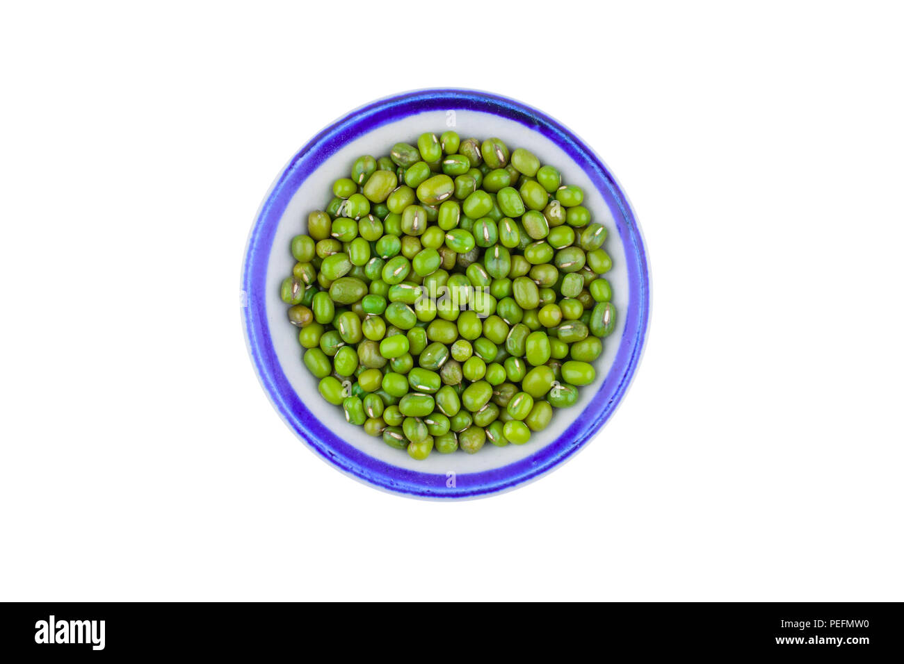 Mung beans in bowl isolated on white background with clipping path ...