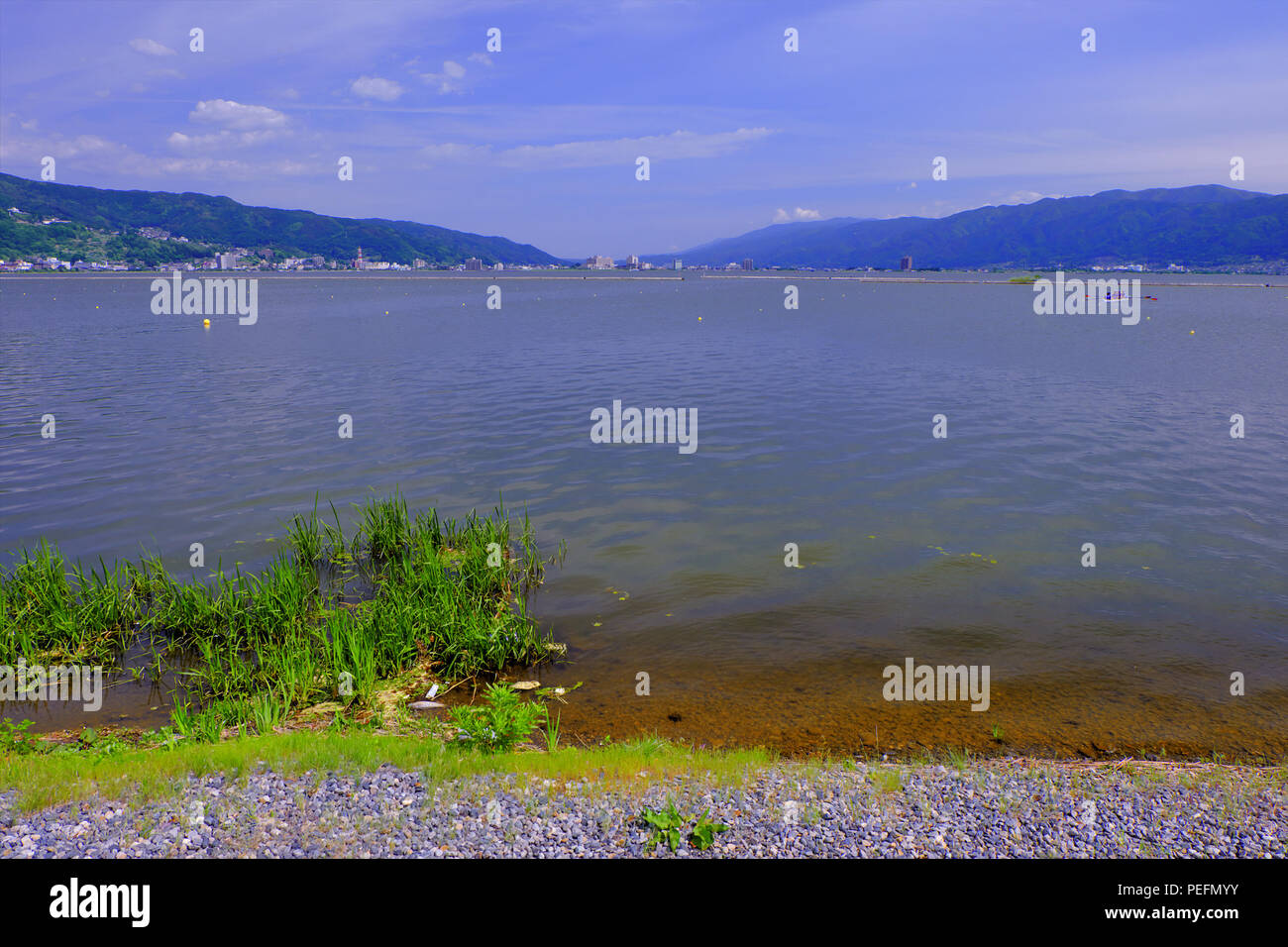 The Suwa Lake, Shimosuwa, Nagano, Japan Stock Photo - Alamy