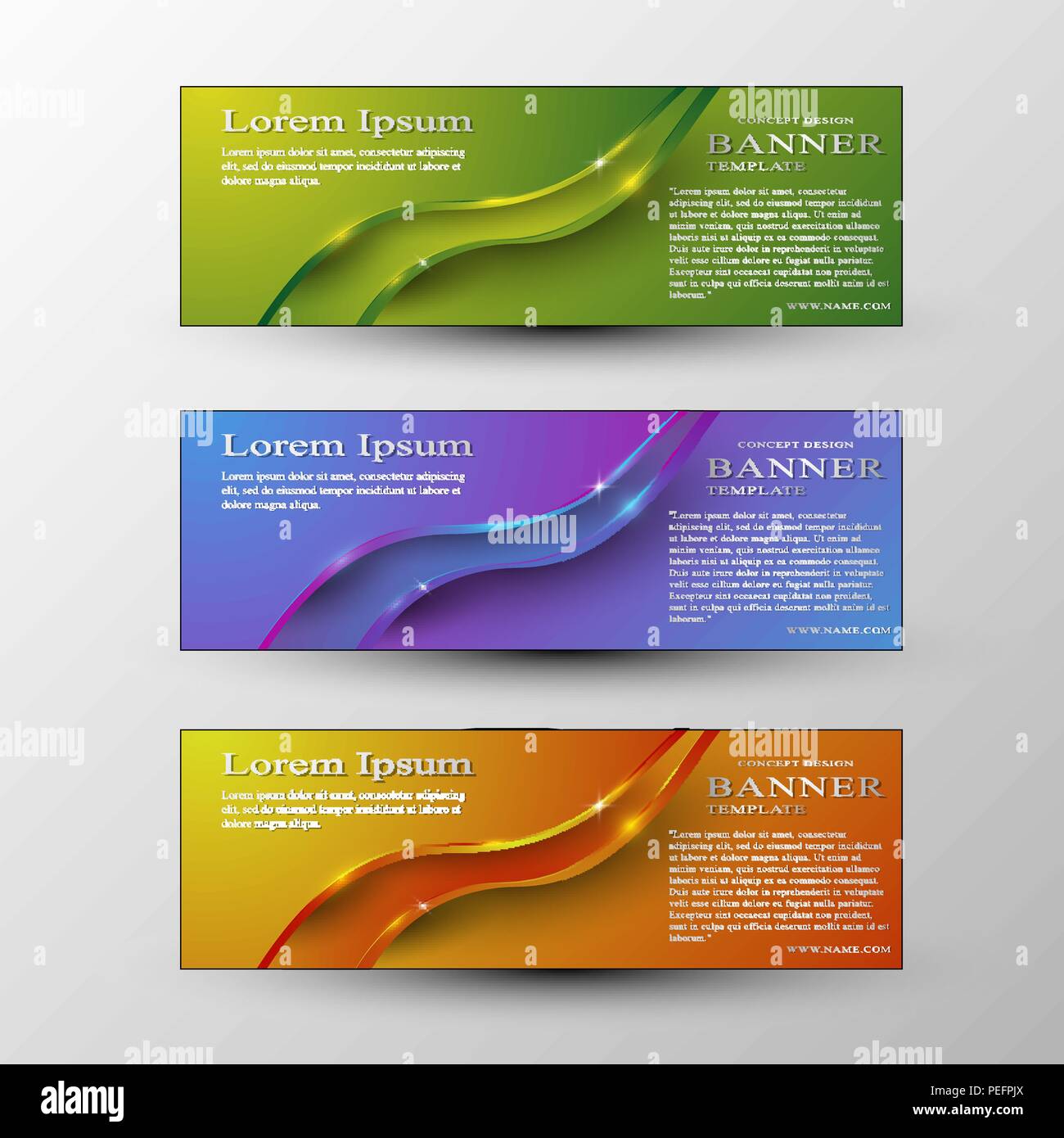 Vector set of colored banners template with headline Stock Vector Image ...