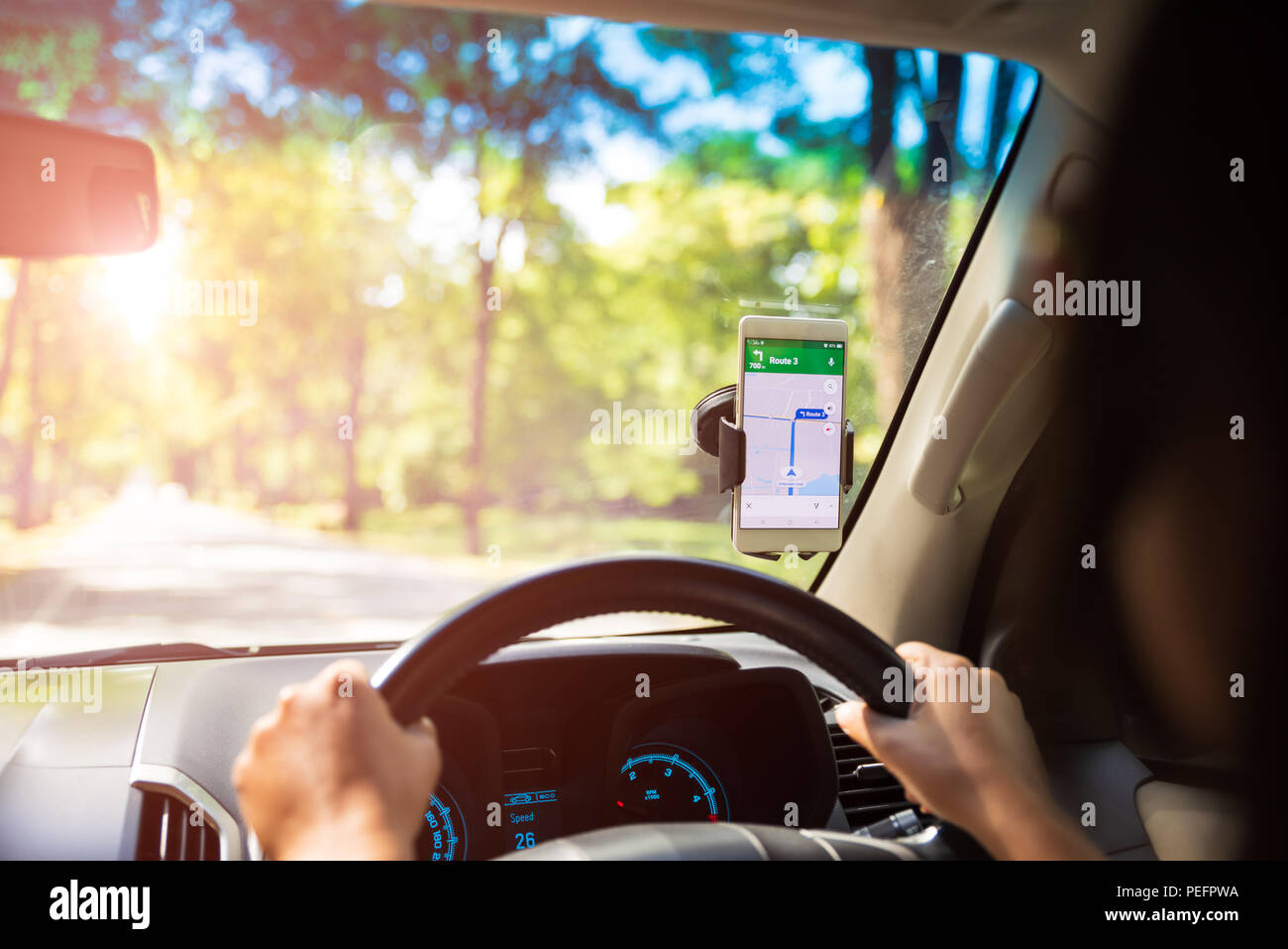 Cars driving map hi-res stock photography and images - Alamy
