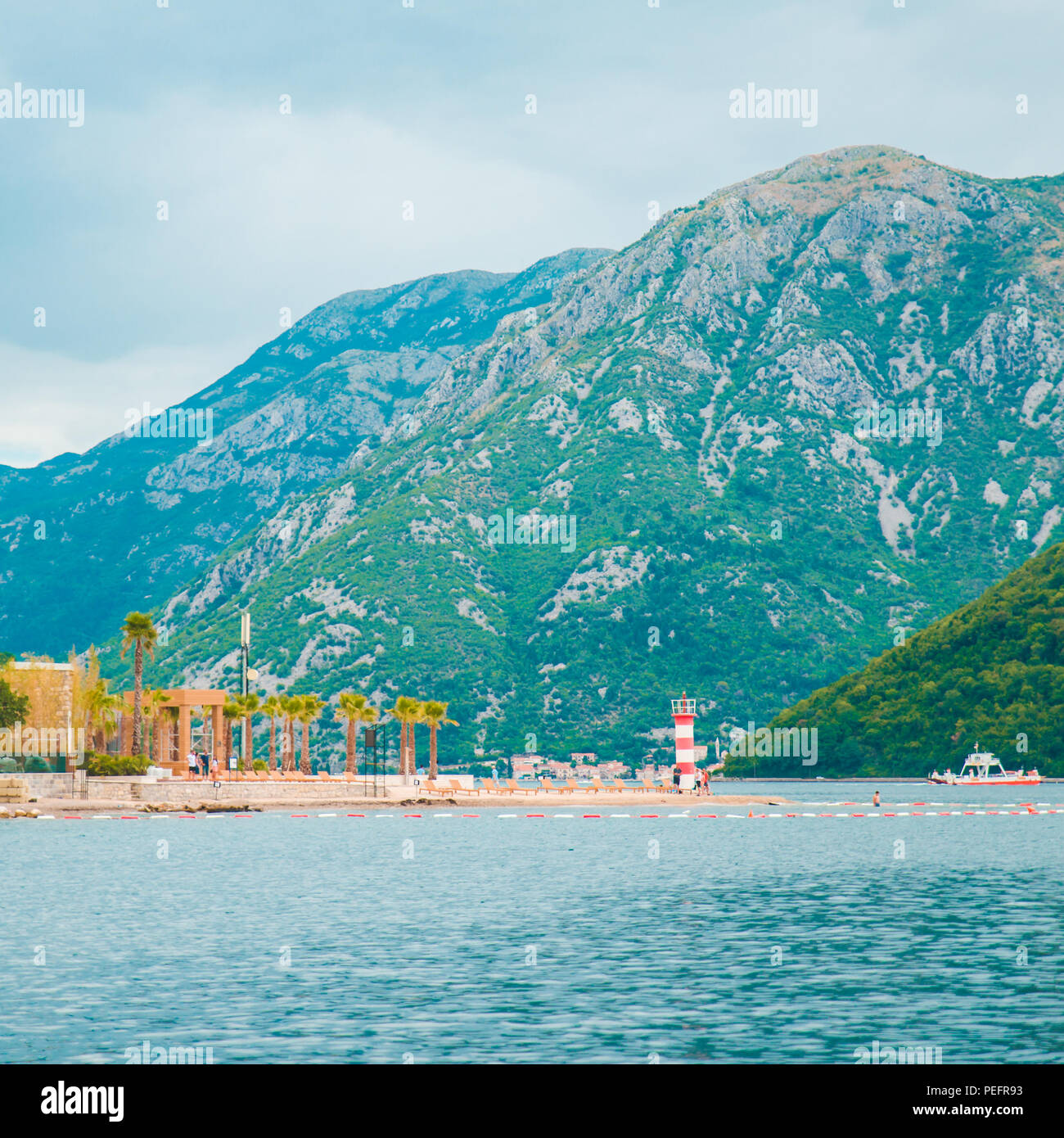 lighthouse in kotor bay, montenegro. summer vacation Stock Photo - Alamy